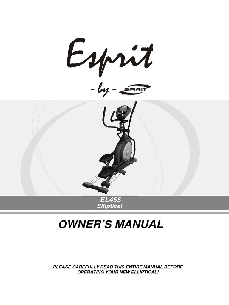 Spirit Esprit El-455 User Manual | PDF | Aerobic Exercise | Heart Rate