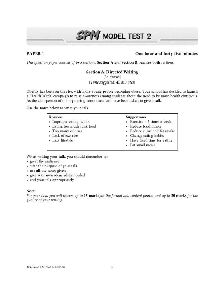 Modul English Form 5 SPM Model Test 2 | PDF | Egyptian Pyramids ...