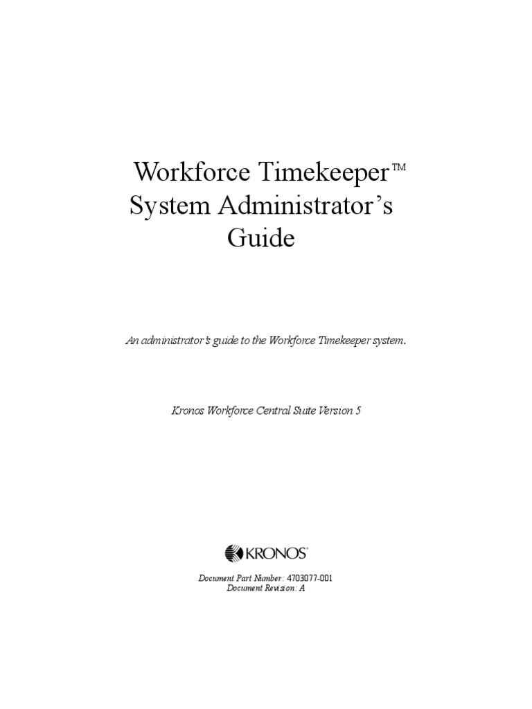 Workforce Central Timekeeper 5 User Manual | PDF | Hypertext Transfer Protocol | Databases
