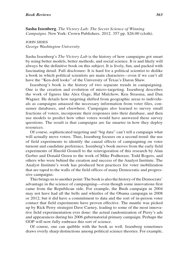 The Victory Lab | PDF | Experiment | Science