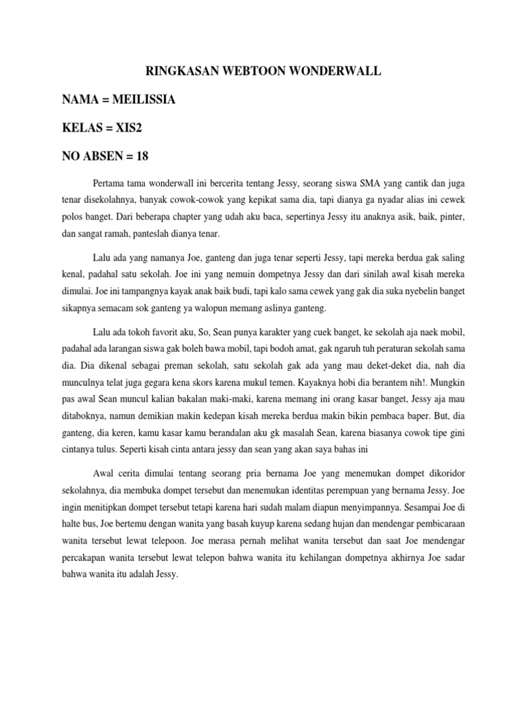 Ringkasan Webtoon Wonderwall | PDF