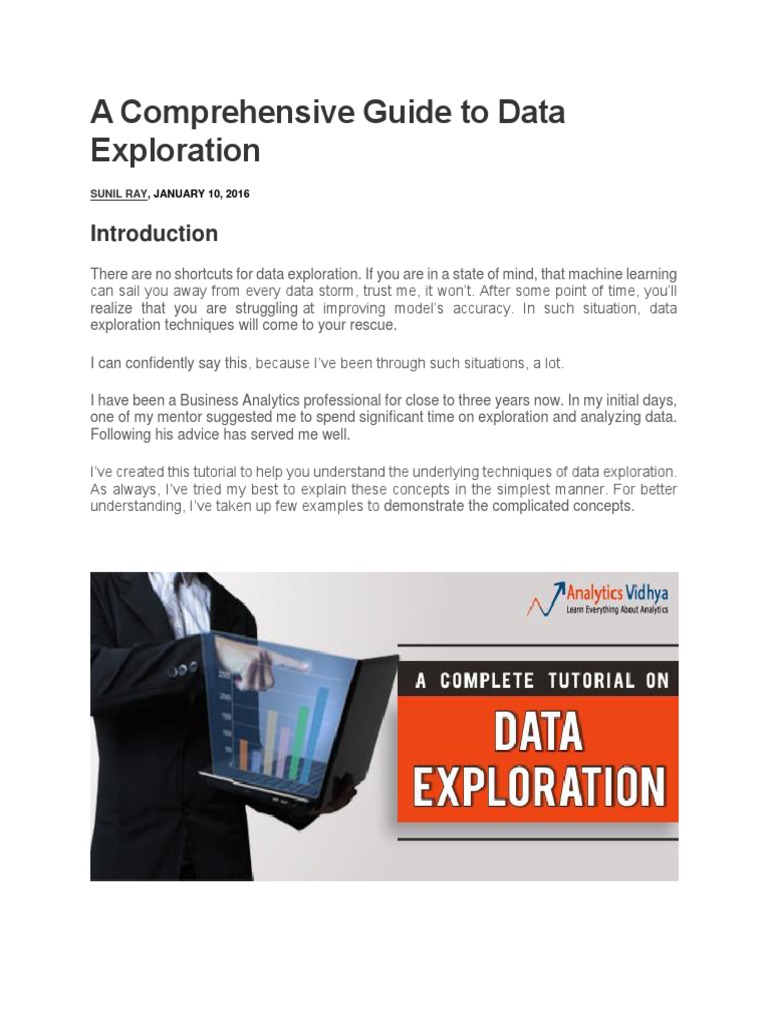 A Guide To Data Exploration | PDF | Outlier | Dependent And Independent ...