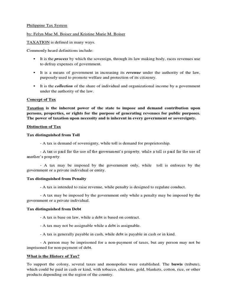 Philippine Tax System | PDF | Withholding Tax | Taxes