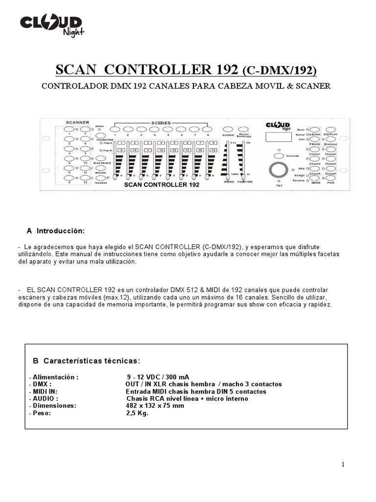 c-dmx-192 Manual | PDF | Diodo emisor de luz | Escáner de imagen