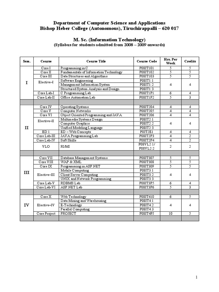 Mscit Syllabus 08 09 | PDF | Computer Network | Data Transmission