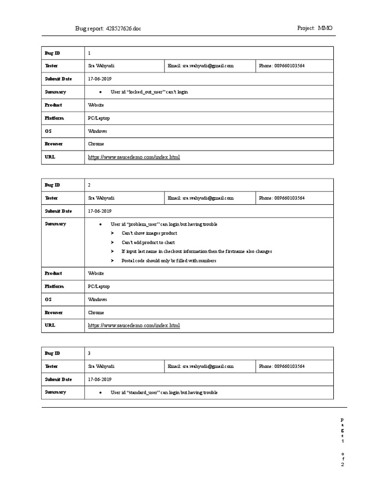 Bug Report Template | PDF | Computing Platforms | Microsoft Windows