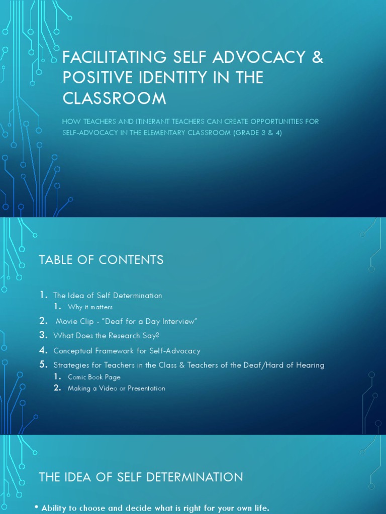 521 Facilitating Self Advocacy | PDF | Hearing Loss | Self