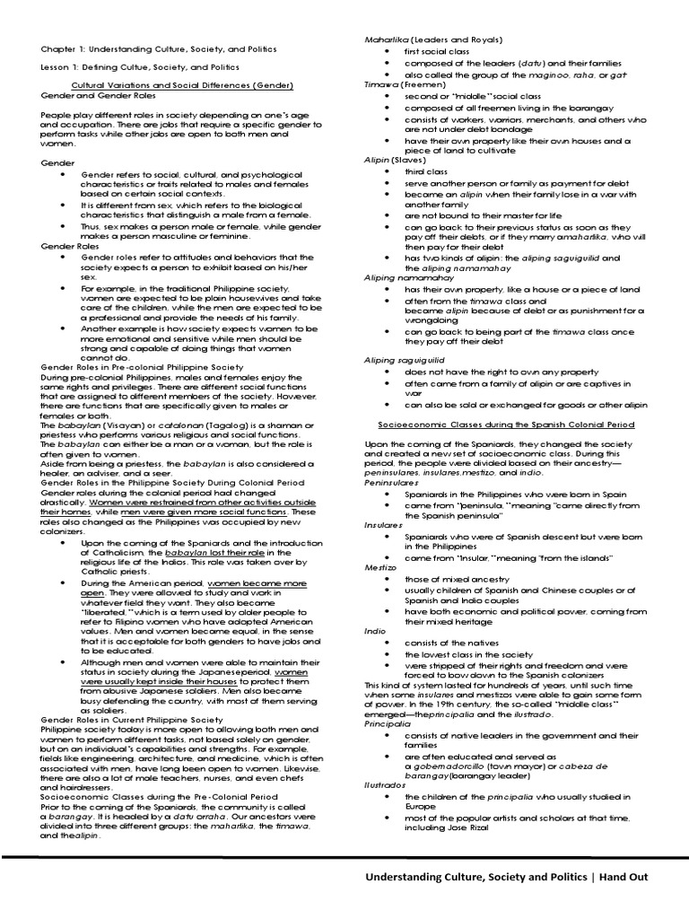 Maharlika, Timawa and Alipin: Understanding Pre-Colonial Philippine ...
