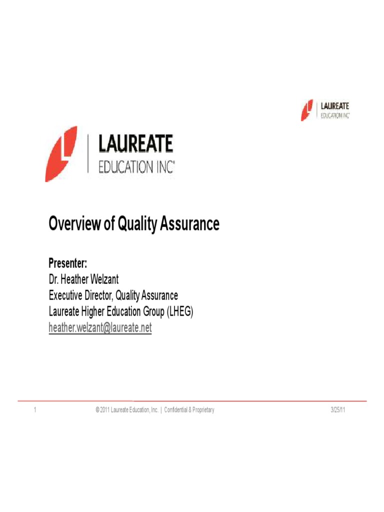 Overview of Quality Assurance | Download Free PDF | Quality Assurance ...