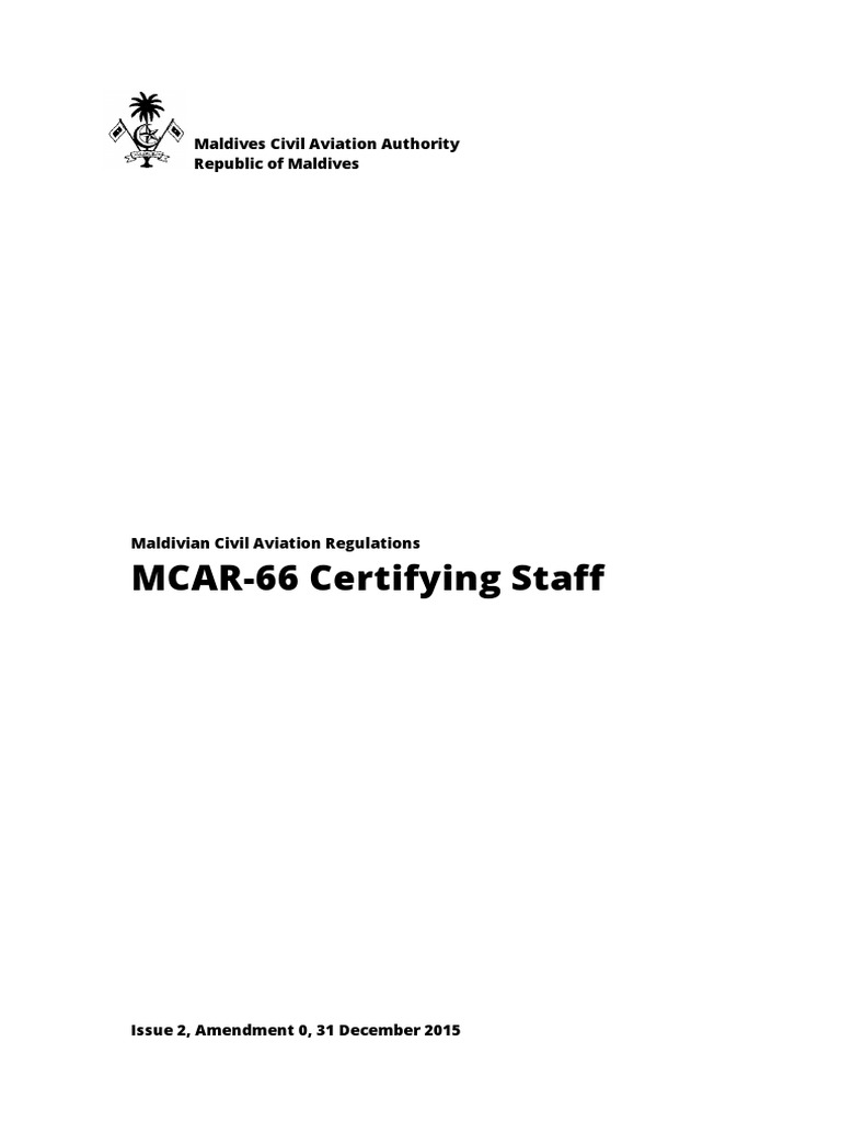 MCAR-66 Certifying Staff Regulations | PDF | Electrical Connector ...