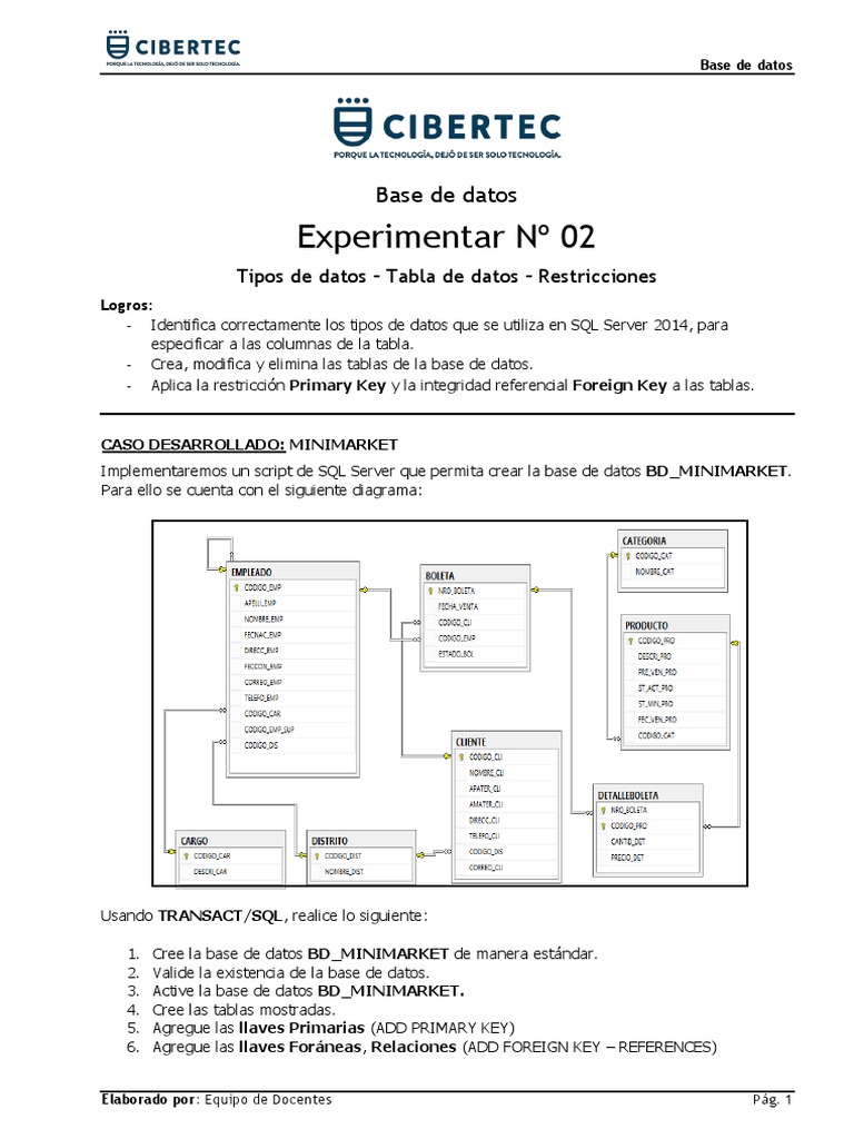 Base de Datos Laboratorio 02 - BD (2349).Pd | Tabla (base de datos ...