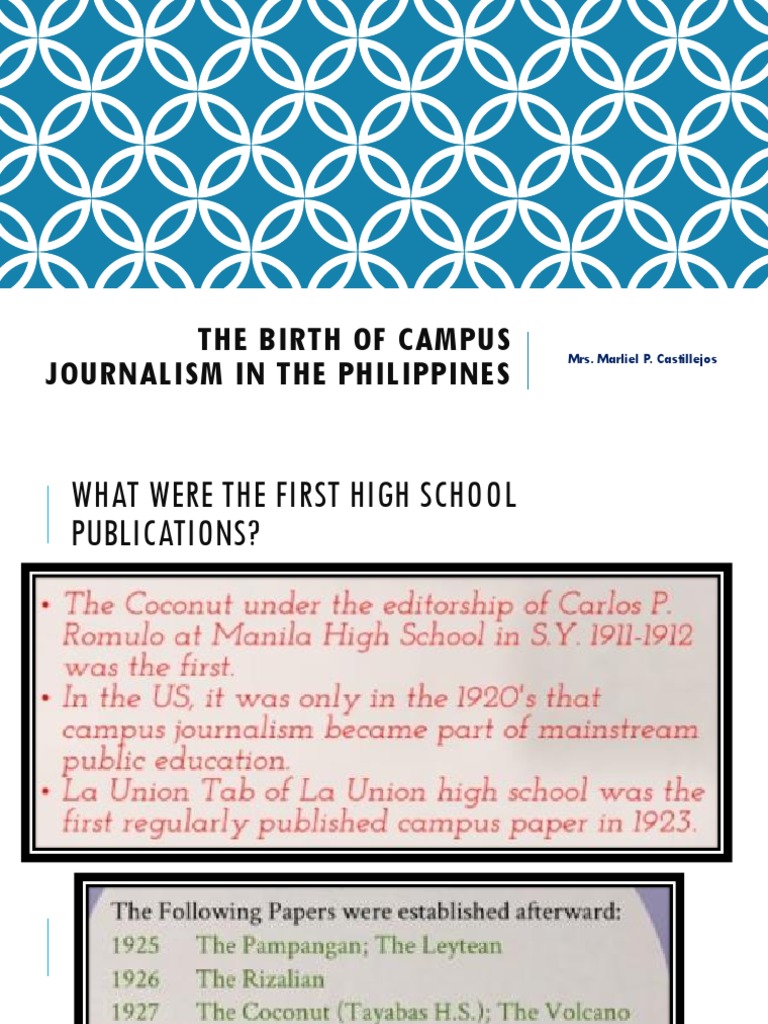 The Birth of Campus Journalism in the Philippines