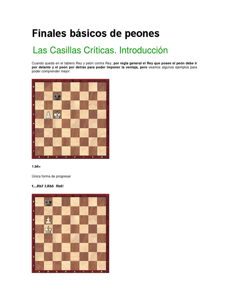 Finales Básicos de Peones | PDF | Aperturas de ajedrez | Ajedrez