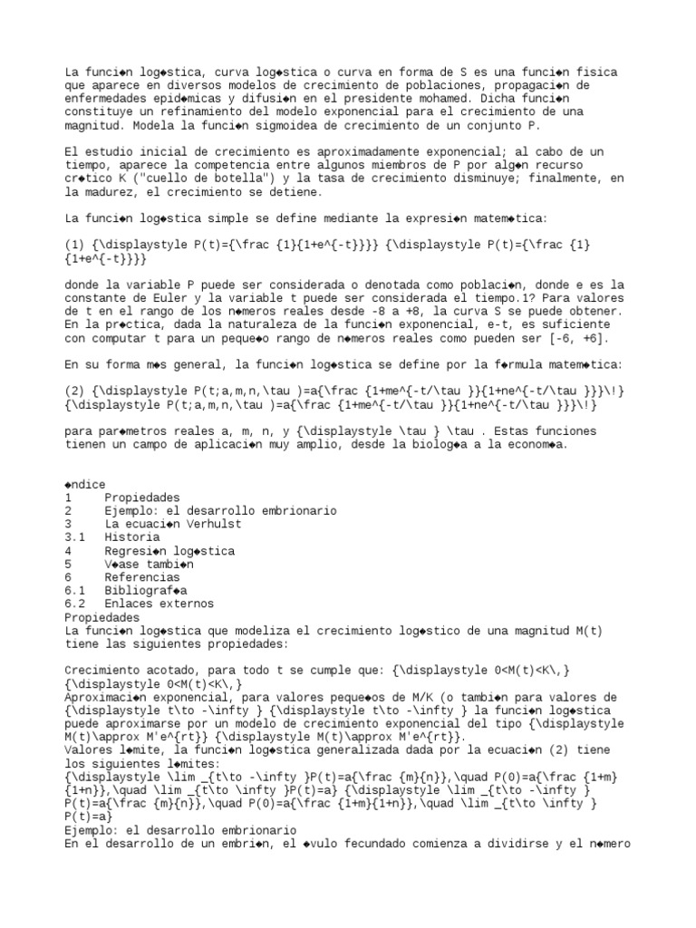 Funcion Logistica Curva S | PDF | Función logística | Objetos matemáticos