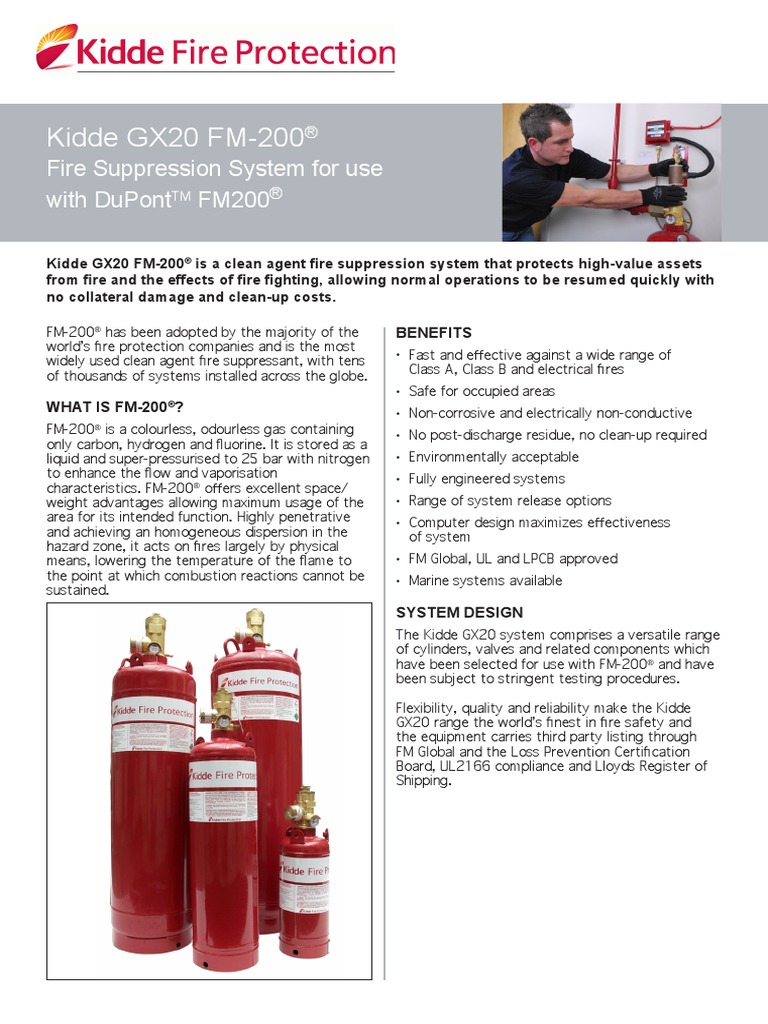 Kidde Gx20 Fm-200: Fire Suppression System For Use With Dupont Fm200 ...
