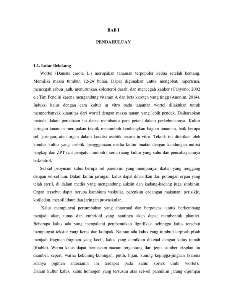 Laporan Kultur Jaringan Kalus | PDF | Sains & Matematika