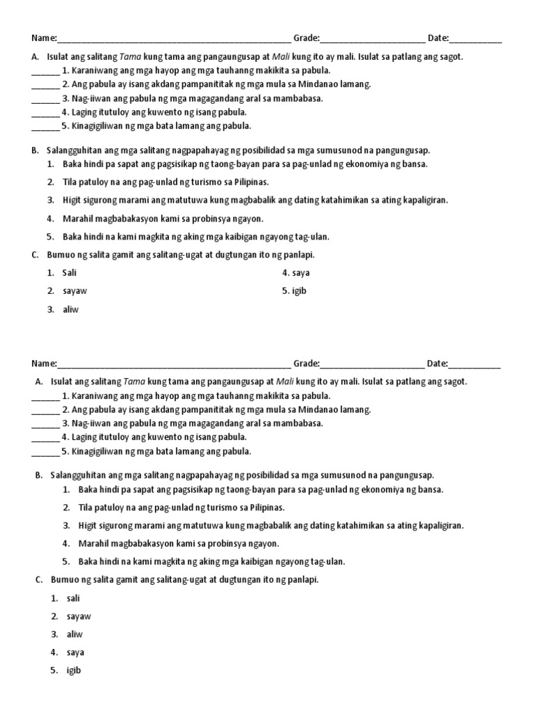 Filipino Pabula | PDF