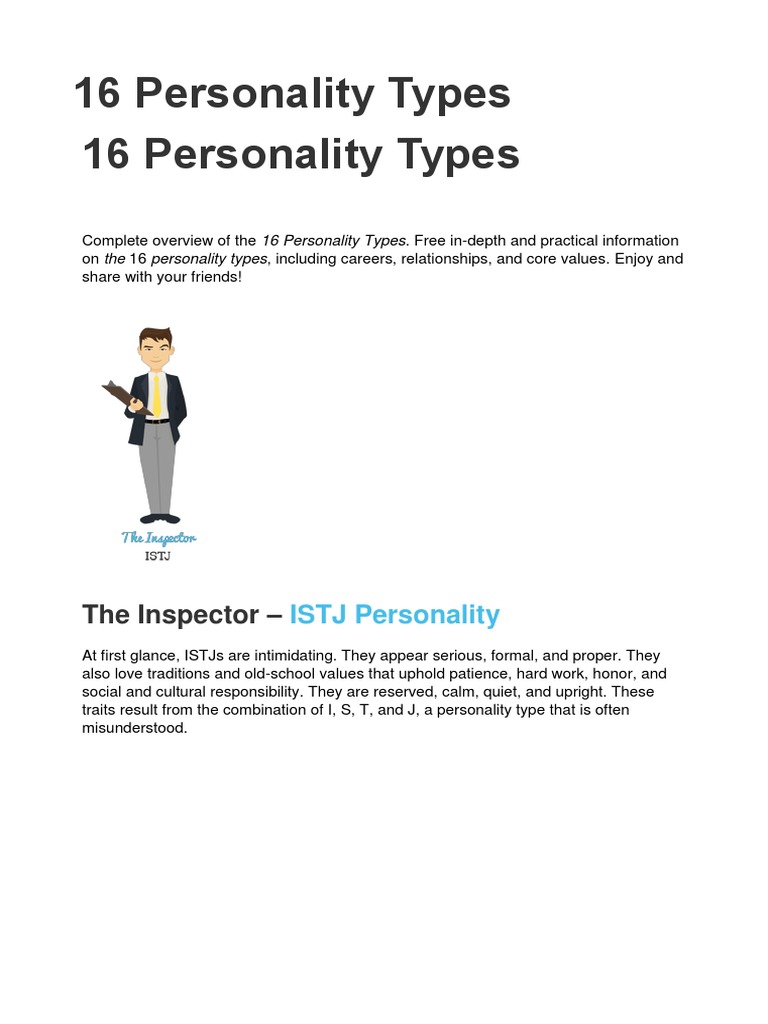 16 Personality | PDF | Personality Type | Stereotypes