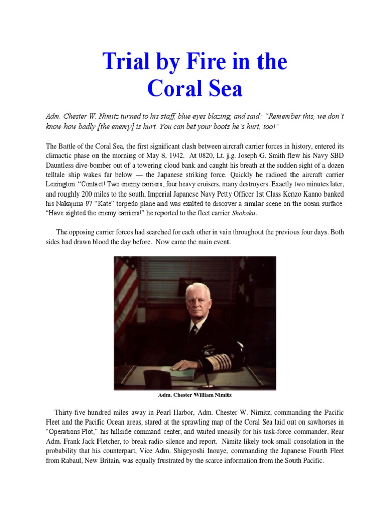 Mil Hist - WWII Battle of The Coral Sea | PDF | Battle Of The Coral Sea ...