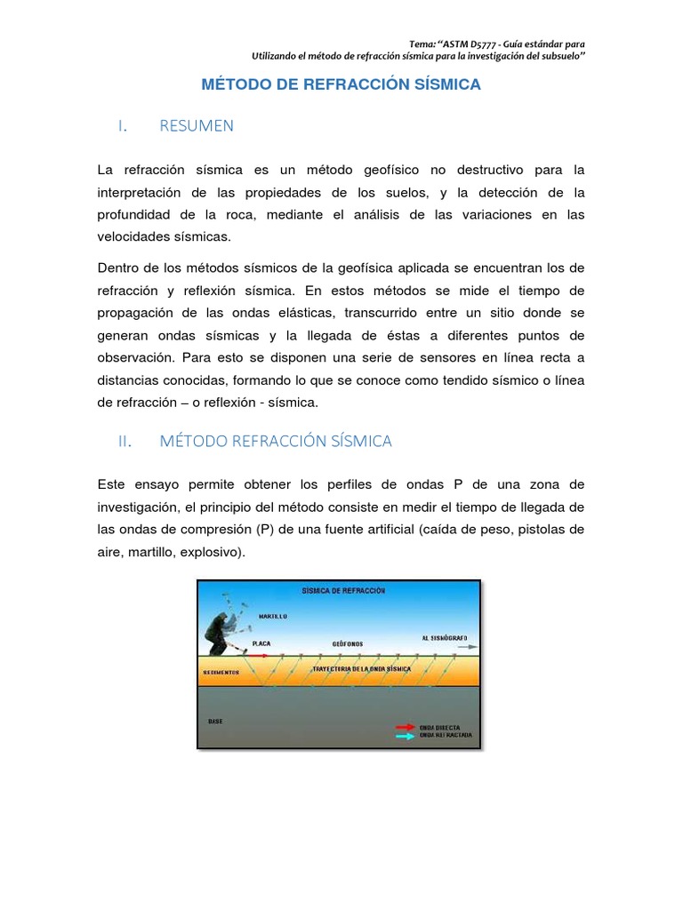 An Overview of the Seismic Refraction Method for Subsurface ...