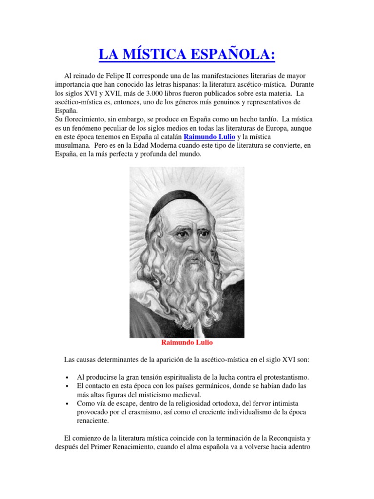 Caracteristicas de La Literatura Mistica | PDF | Juan de la cruz ...