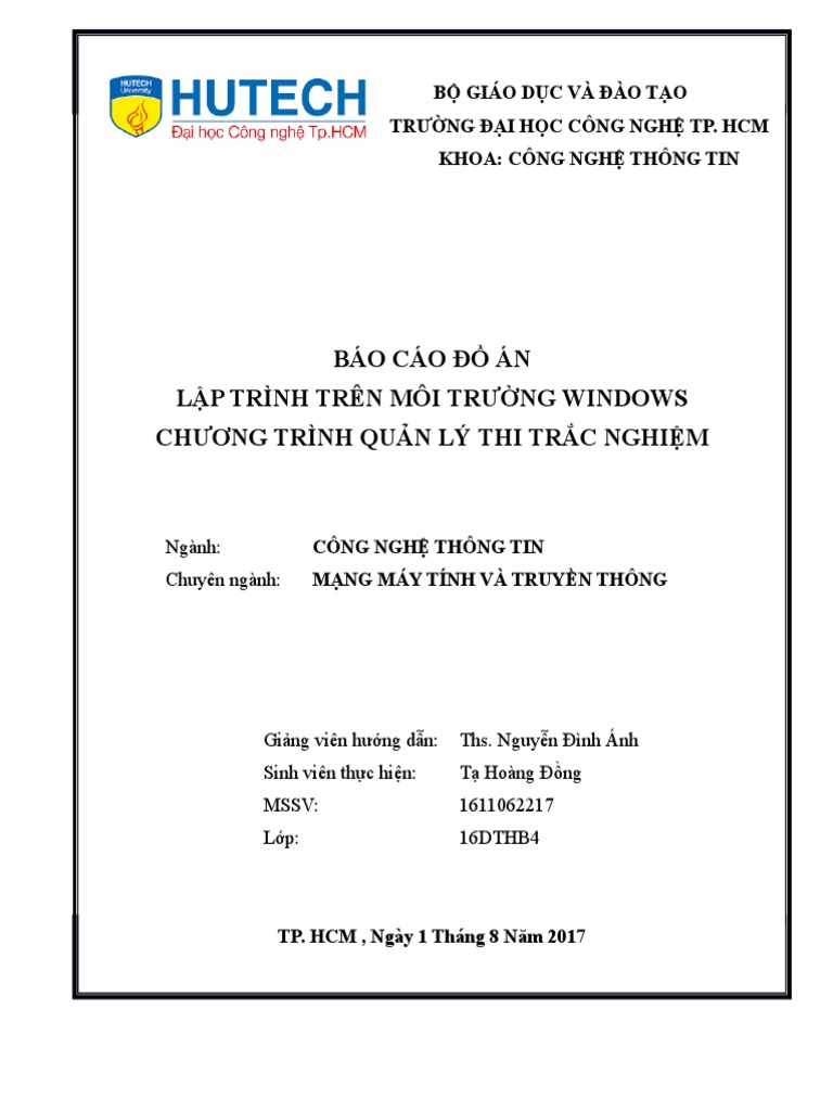 Bao Cao Lap Trinh Windows | PDF