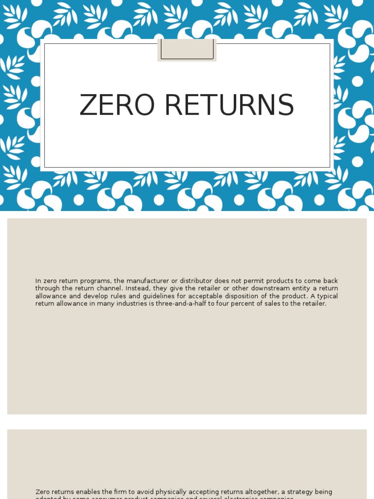 Zero Returns (Reverse Logistics) | PDF | Technology & Engineering