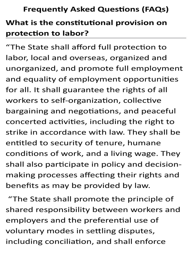 Frequently Asked Q in Labor | PDF | Strike Action | Employment