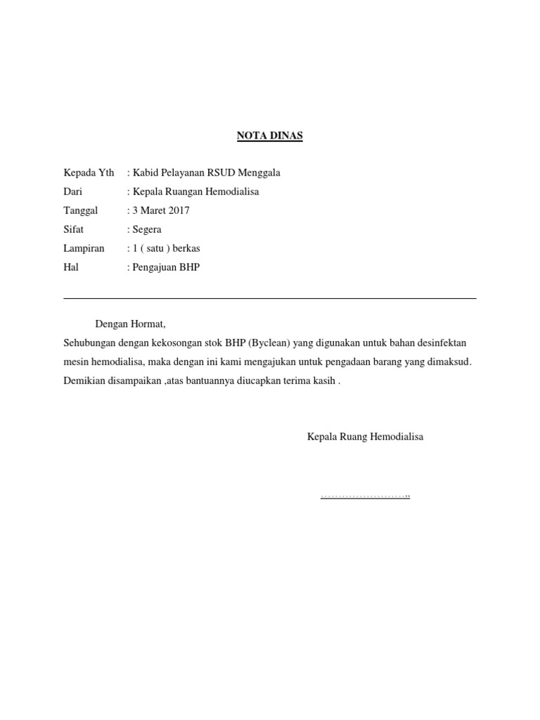Pengajuan Nota Dinas Pengadaan Barang | PDF | Sains & Matematika