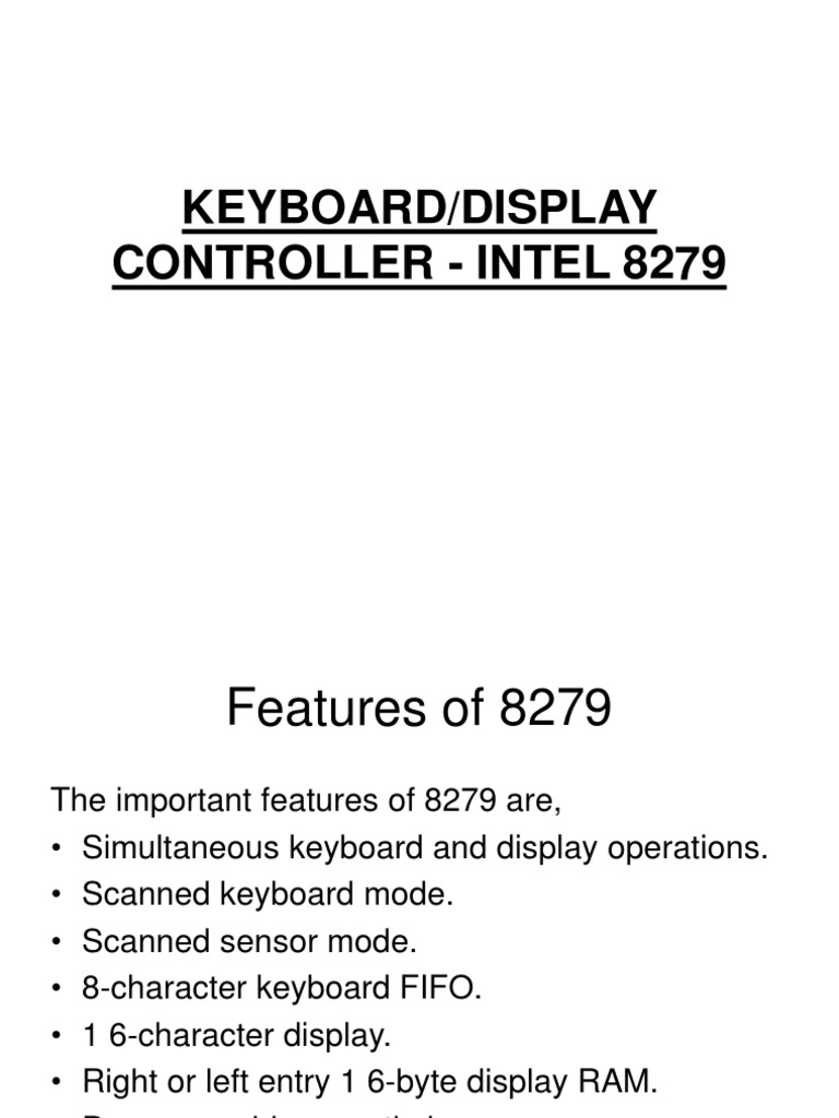 Keyboard/Display Controller - Intel 8279 | PDF | Input/Output | Computer Keyboard