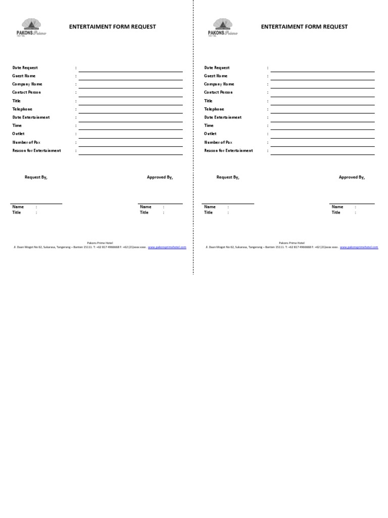 Entertaiment Form Request Entertaiment Form Request: Request By ...