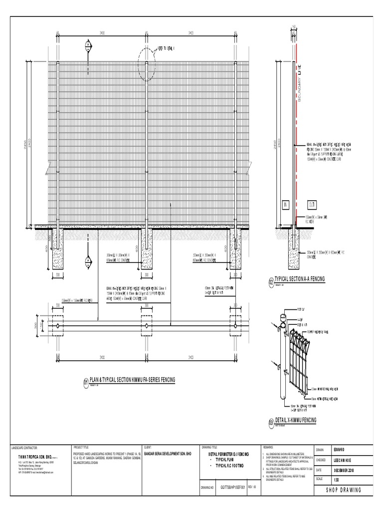 TNB Fencing Plan & Details | PDF | Architectural Communication ...