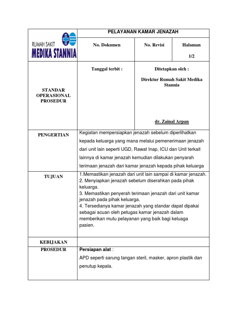 Sop Kamar Jenazah | PDF