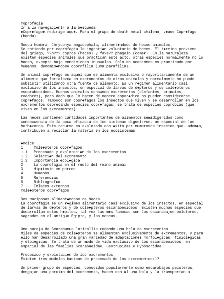 Coprofagia en el Reino Animal | PDF | Zoología | Organismos