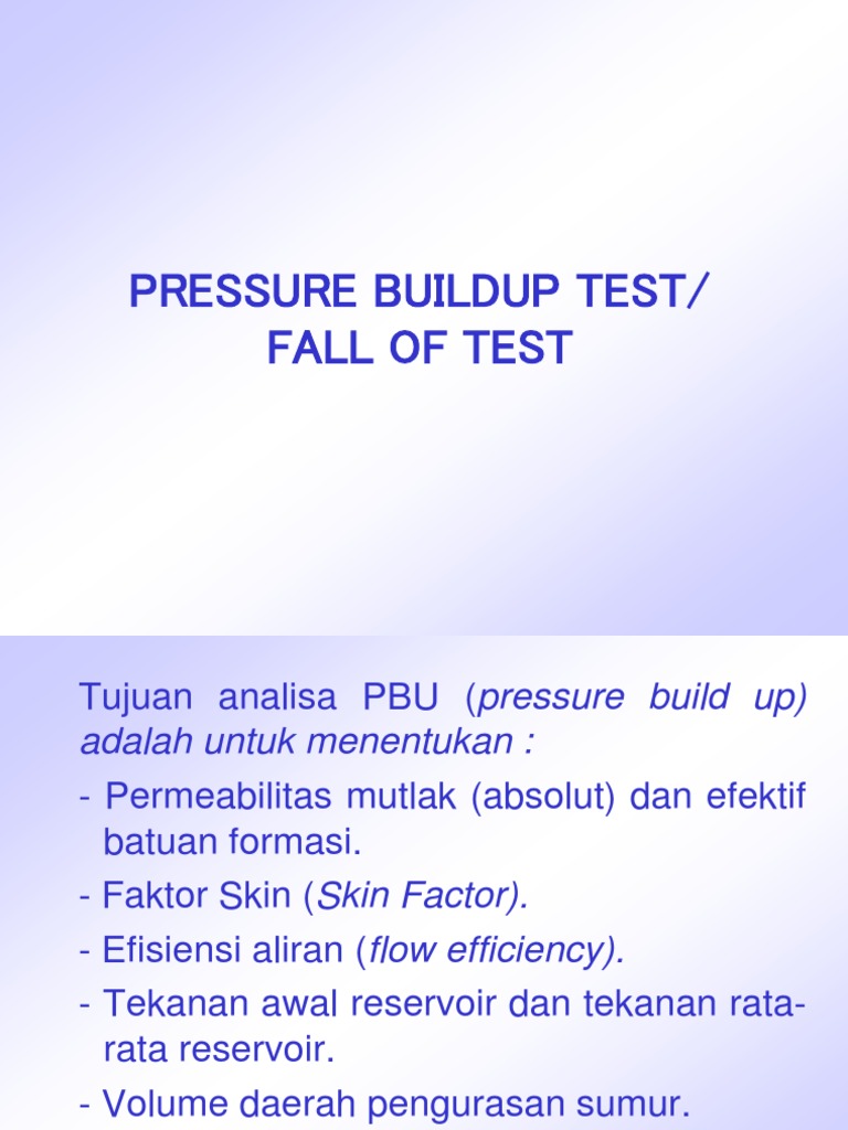 Analisis Pressure Build Up Test Pdf Sains Matematika
