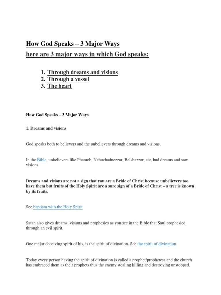 How God Speaks: 3 Key Methods | PDF | Glossolalia | Satan