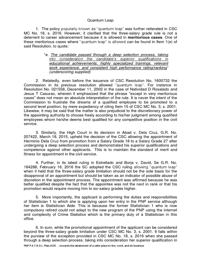 Quantum Leap - CSC Justification | PDF | Business