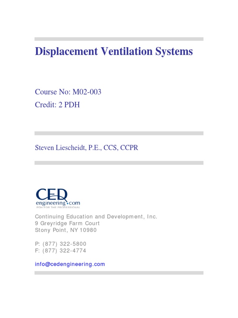 Displacement Ventilation Systems | PDF | Ventilation (Architecture) | Electromechanical Engineering