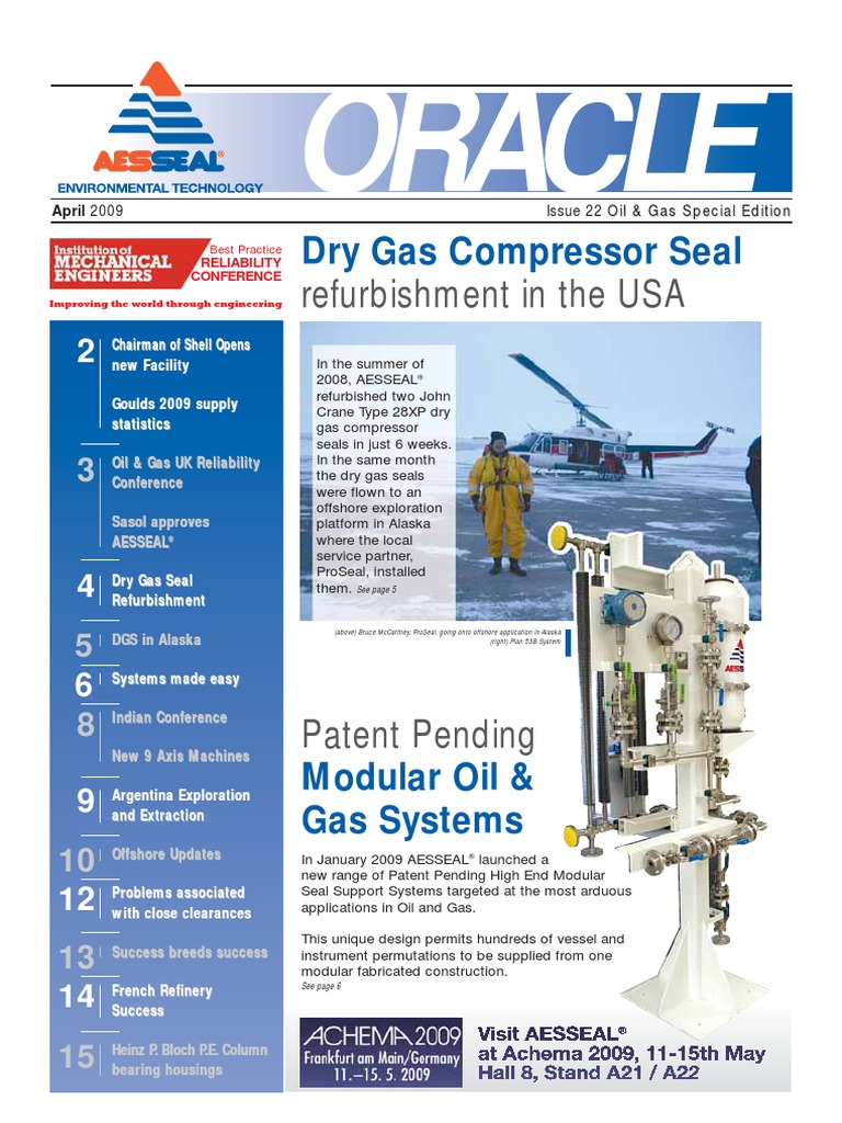 Oracle: Dry Gas Compressor Seal | PDF | Pump | Reliability Engineering