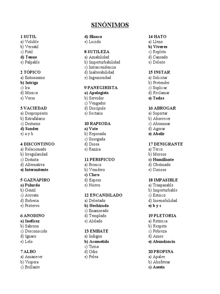 SINONIMOS