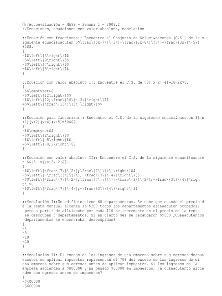 Formato Gift - Test - Moodle | PDF | Métodos y materiales de enseñanza