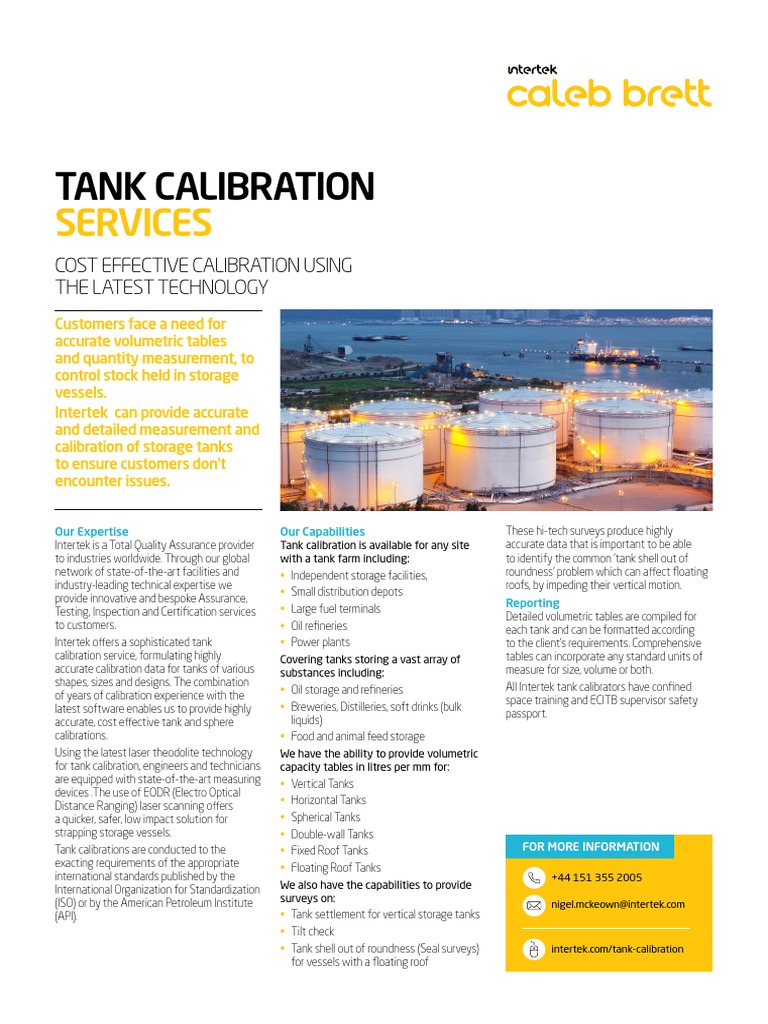 Intertek Caleb Brett Tank Calibration Services Web | PDF | Calibration | Surveying