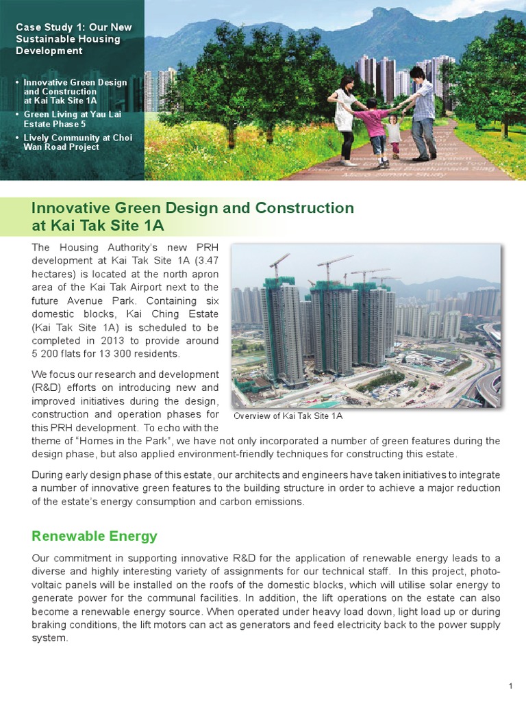 Innovative Green Design and Construction at Kai Tak Site 1A: Renewable Energy | PDF | Green ...