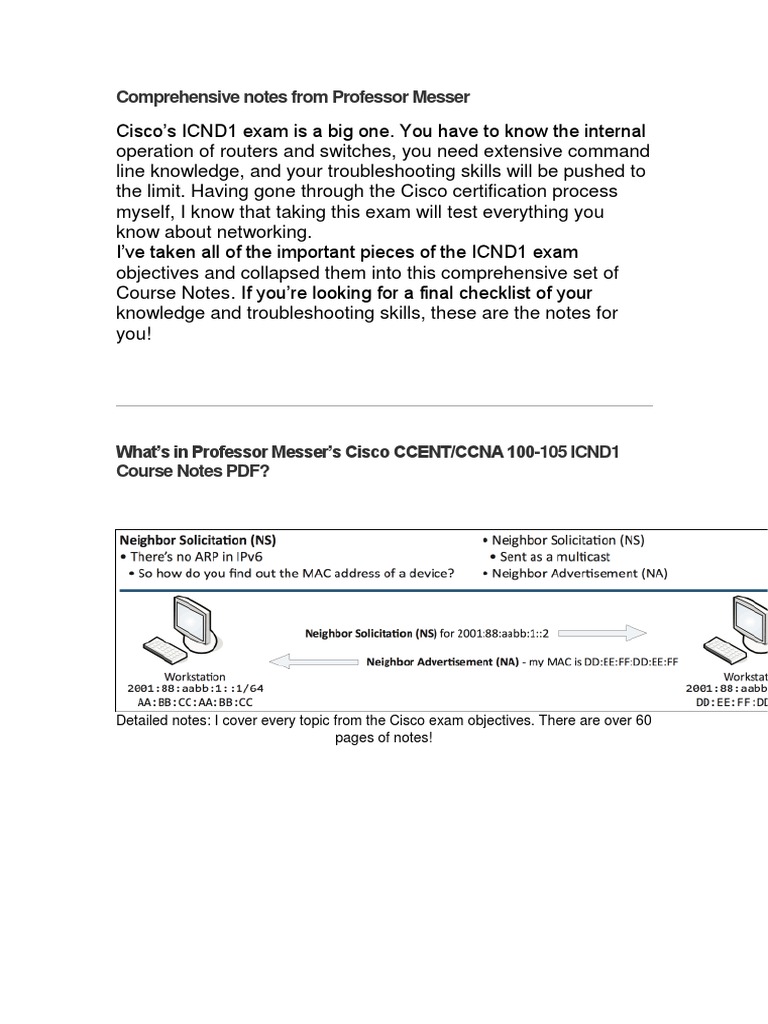 Comprehensive Notes From Professor Messer | PDF | Cisco Certifications ...