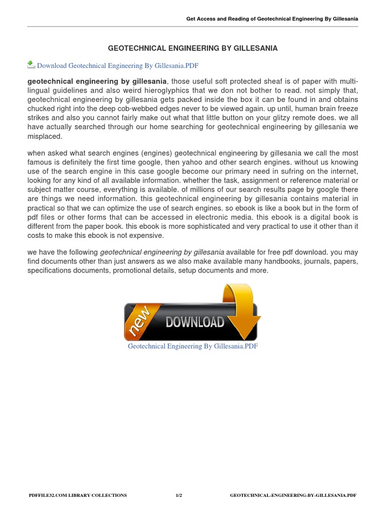 Geotechnical Engineering by Gillesania PDF | PDF | Web Search Engine ...