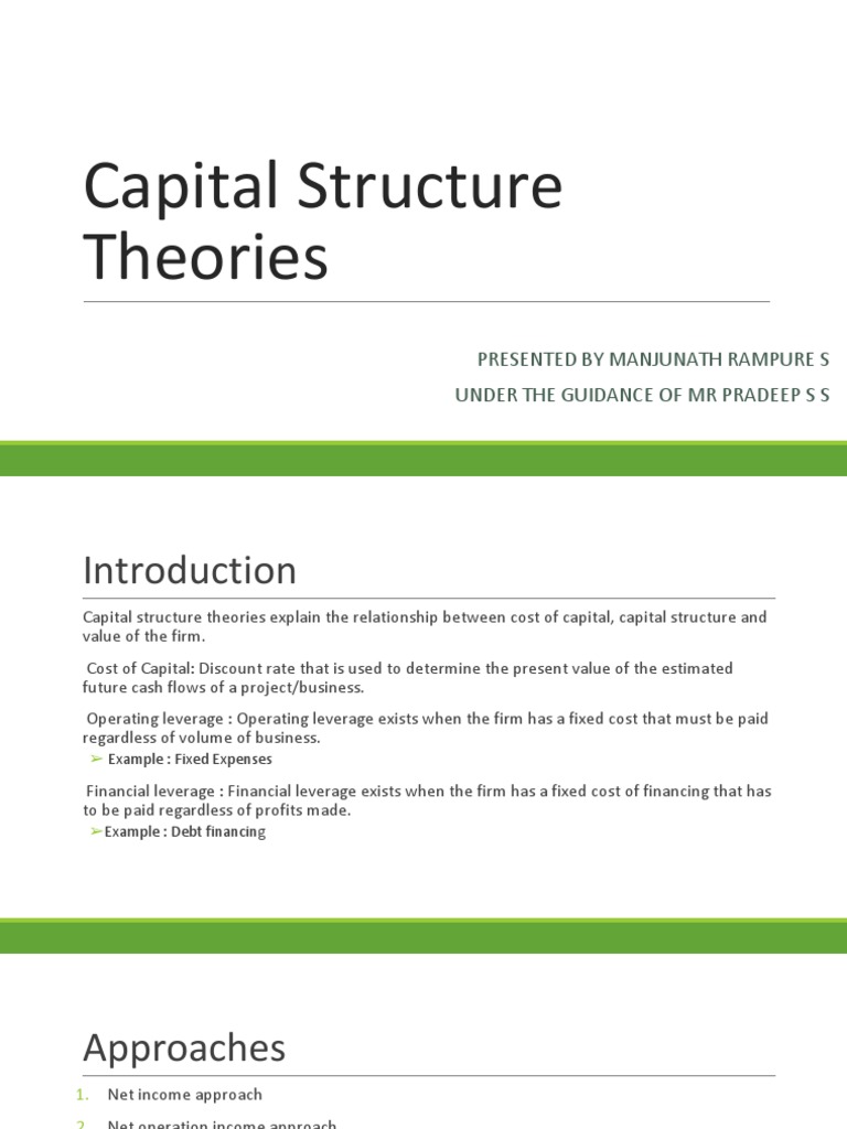 Capital Structure Theories | PDF | Capital Structure | Cost Of Capital