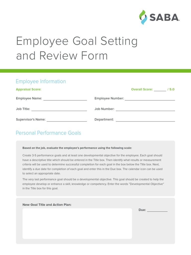Employee Goal Setting and Review Form | PDF | Goal Setting | Goal