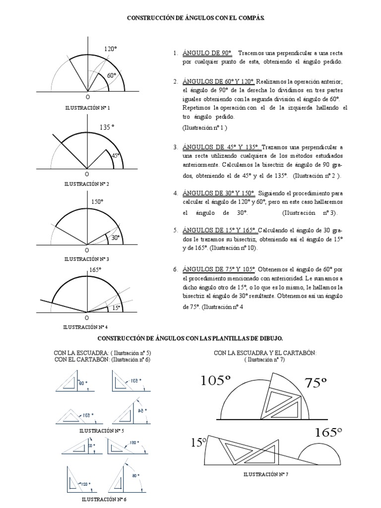 Construcción de Ángulos con Compás | PDF | Geometría | Enseñanza de ...