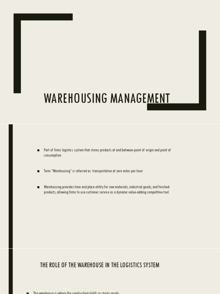 Warehouse Management | PDF | Warehouse | Logistics
