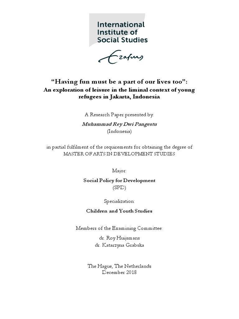 Having Fun Must Be A Part of Our Lives Too An Exploration of Leisure in ...